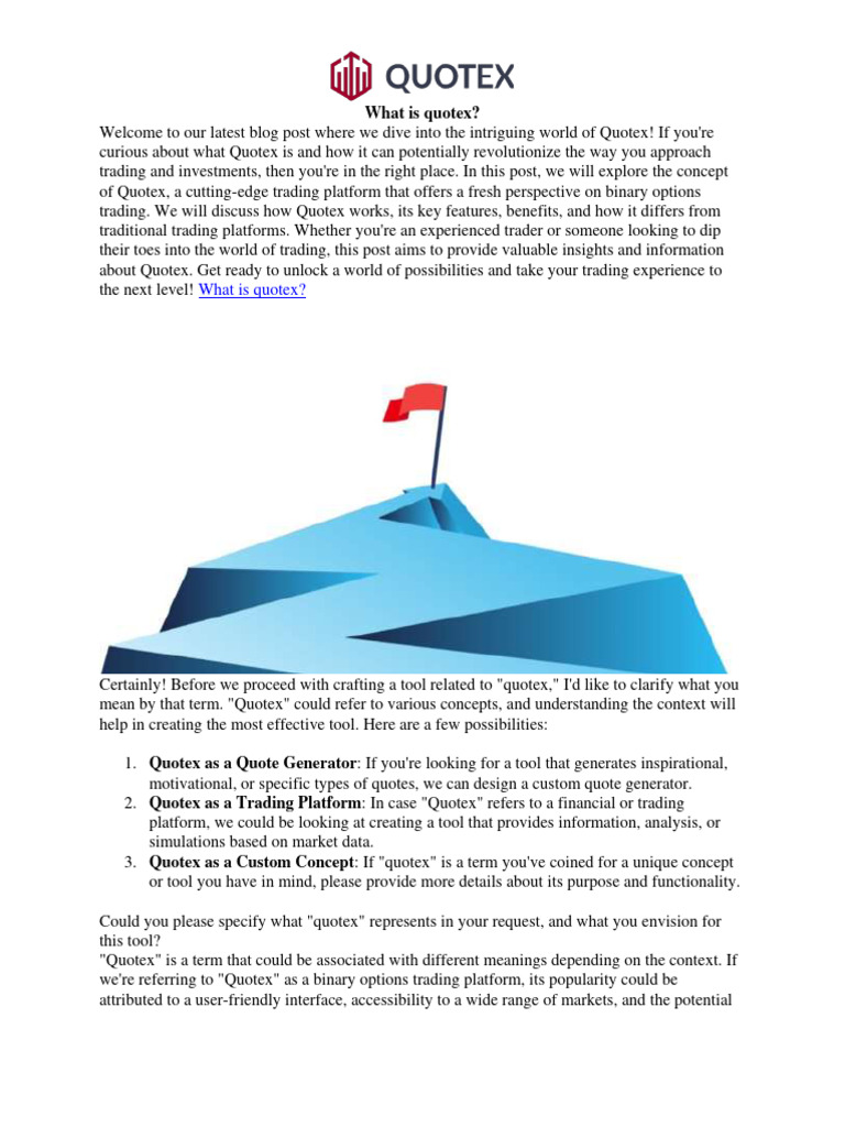 What is Quotex | PDF | Option (Finance) | Technical Analysis