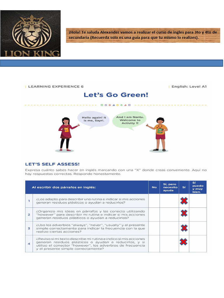 23-LION KING-ALEXANDER-INGLES-3TO Y 4TO | PDF