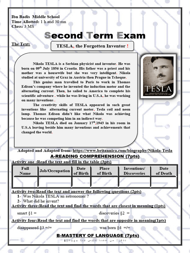 3 Ms Second Term Exam + Typical Correction | PDF