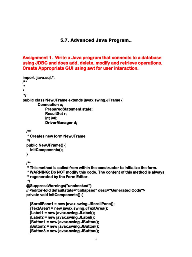 Advance Java Program Final.. | PDF | Computer Data | Computer Programming