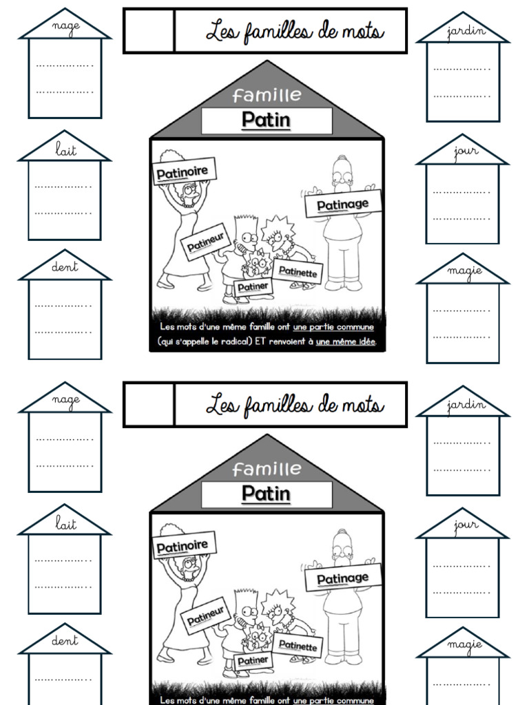 TE Famille de Mots (À Compléter Par Les Élèves) | PDF