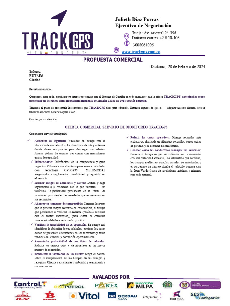 Propuesta Comercial Nuevo Formato | PDF | Industrias de servicio