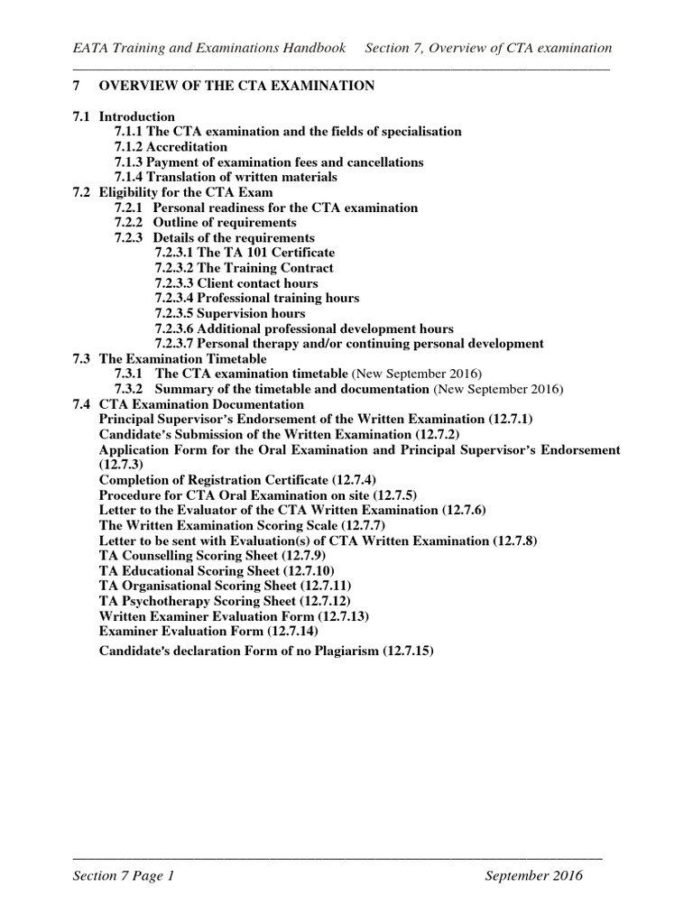 CTA Exam Guide for TA Professionals | PDF | Psychotherapy
