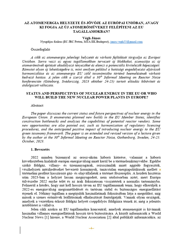 Nukleon Cikk Uj Blokkok JVegh v2 - Lekt | PDF