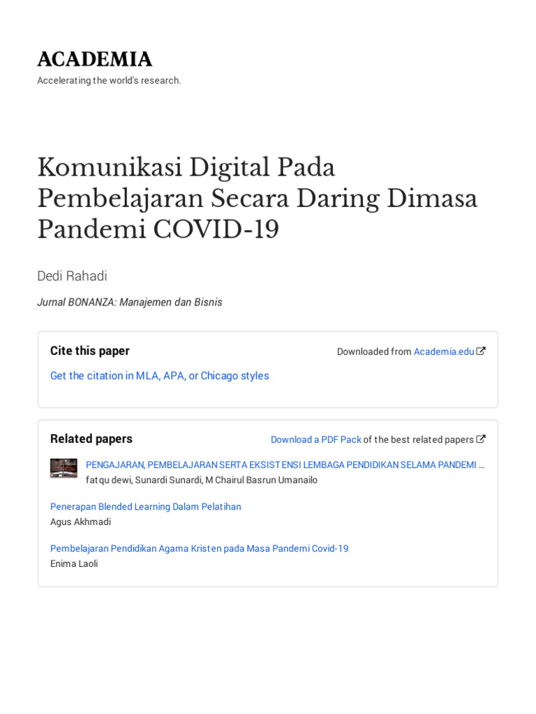 3 Komunikasi Digital Dimasa Pandemic | PDF