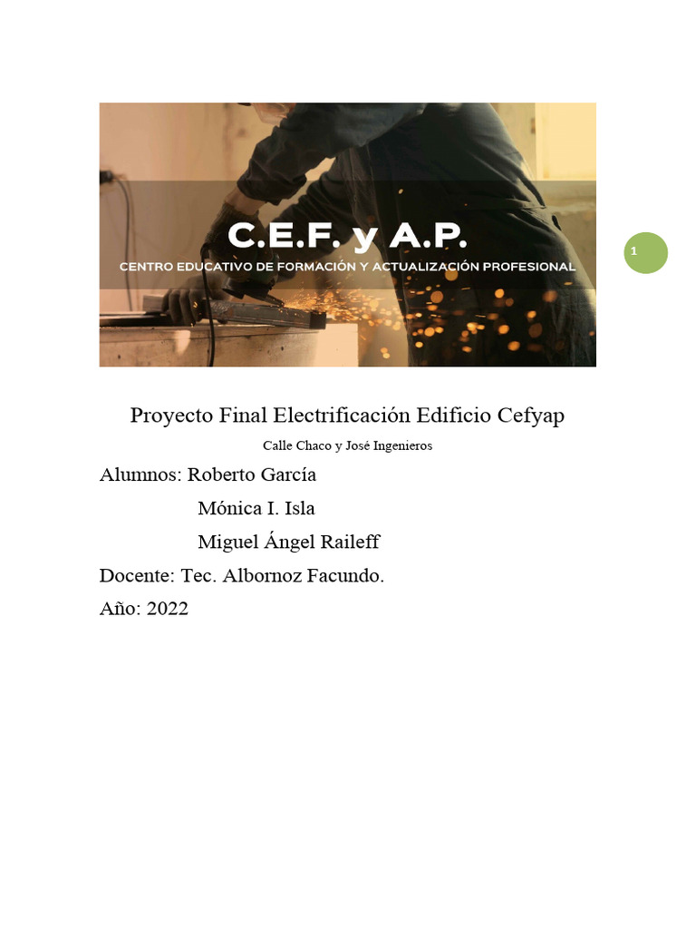 Electrificación Edificio Cefyap: Circuitos y Cálculos | PDF | Corriente eléctrica | Fusible ...