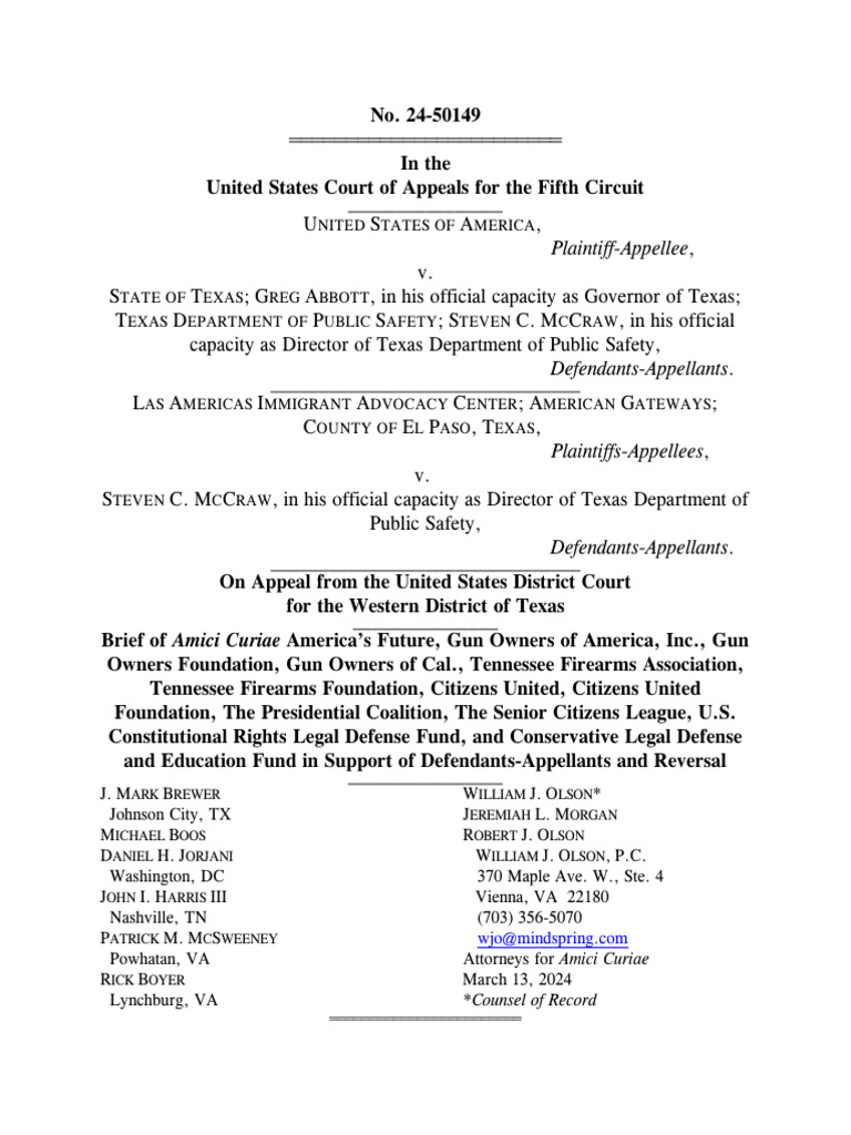 Texas Invasion Clause Appeal Brief | PDF | Supremacy Clause | Politics ...