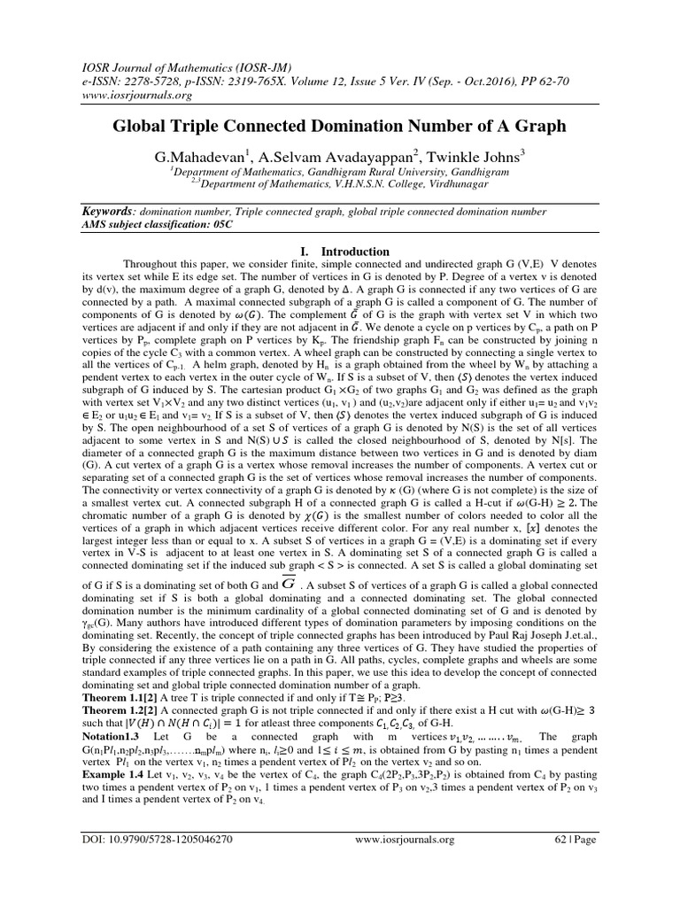 Triple Connected Domination Pdf Vertex Graph Theory Graph Theory 