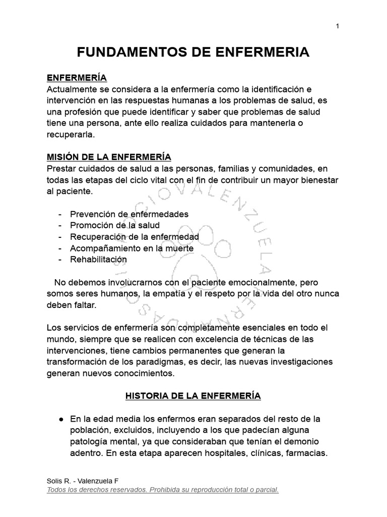 Fundamentos de Enfermeria | PDF | Enfermería | Hospital