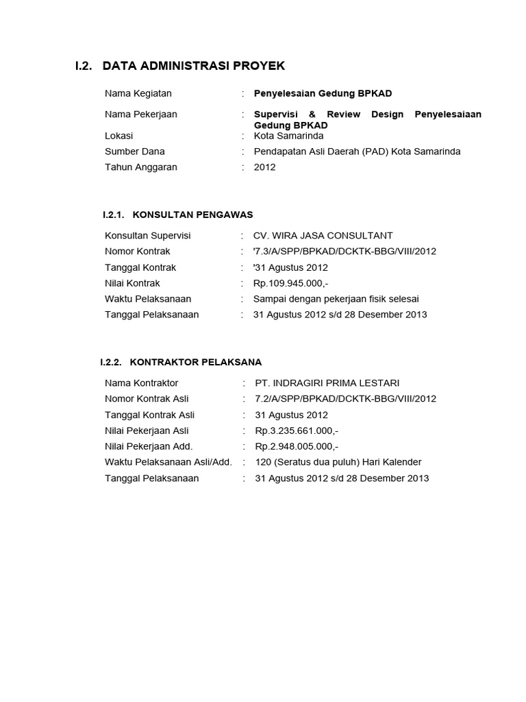 Data Administrasi Proyek Konstruksi | PDF | Teknologi & Rekayasa