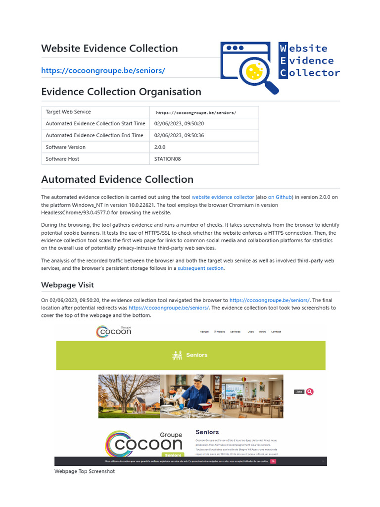 Website Evidence Collection Cocoongroupe - Be | PDF | World Wide Web ...