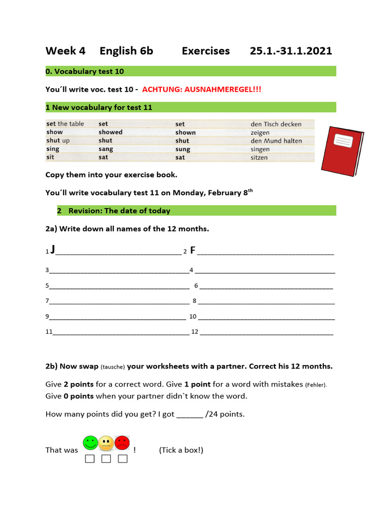 Week 4 English 6b Exercises | PDF