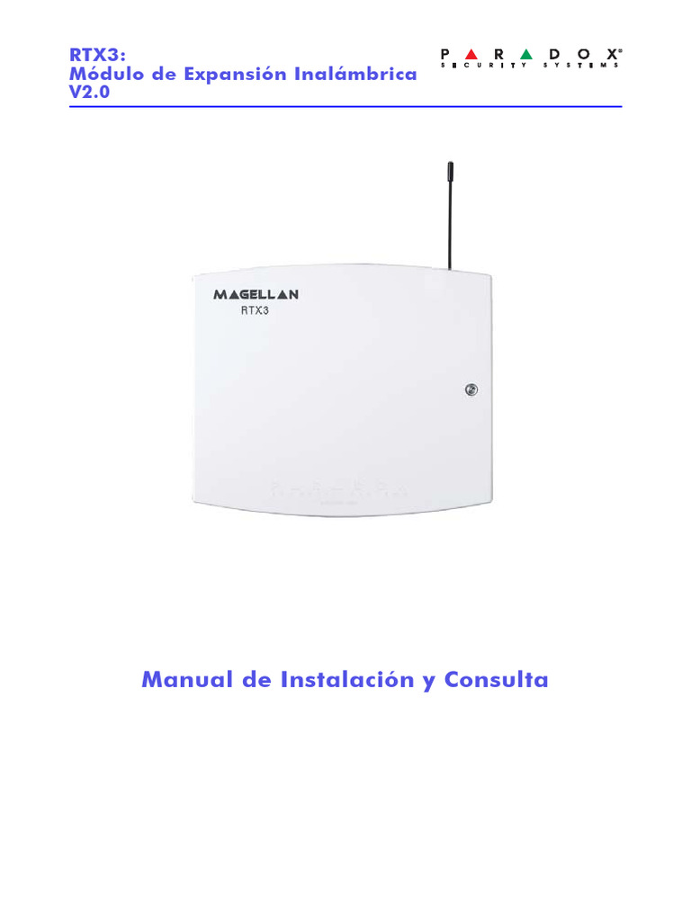 Manual de Instalación RTX3 Paradox | PDF | Diodo emisor de luz ...
