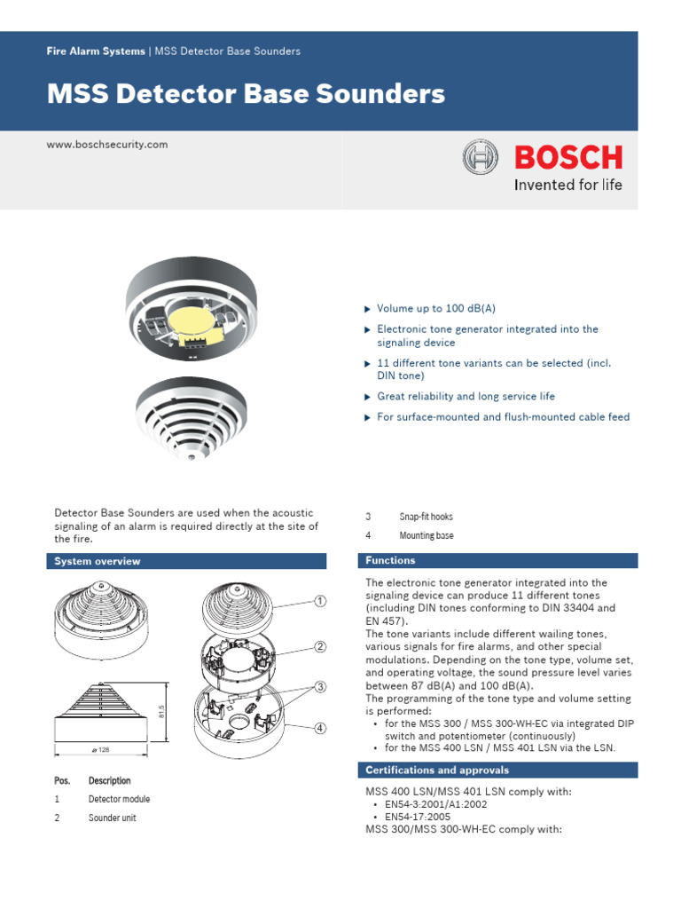 MSS Detector Base Sounders Guide | PDF | Sound | Detector (Radio)