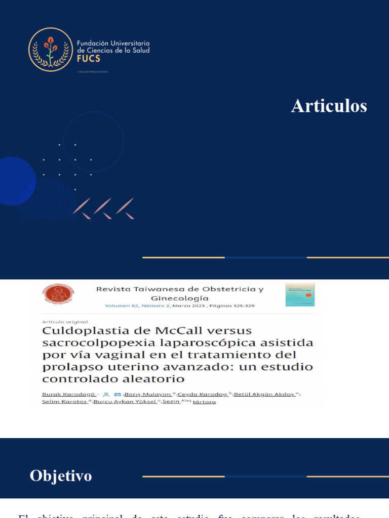Comparativa de Sacrocolpopexia: VALS vs McCall | PDF | Hospital | Cirugía