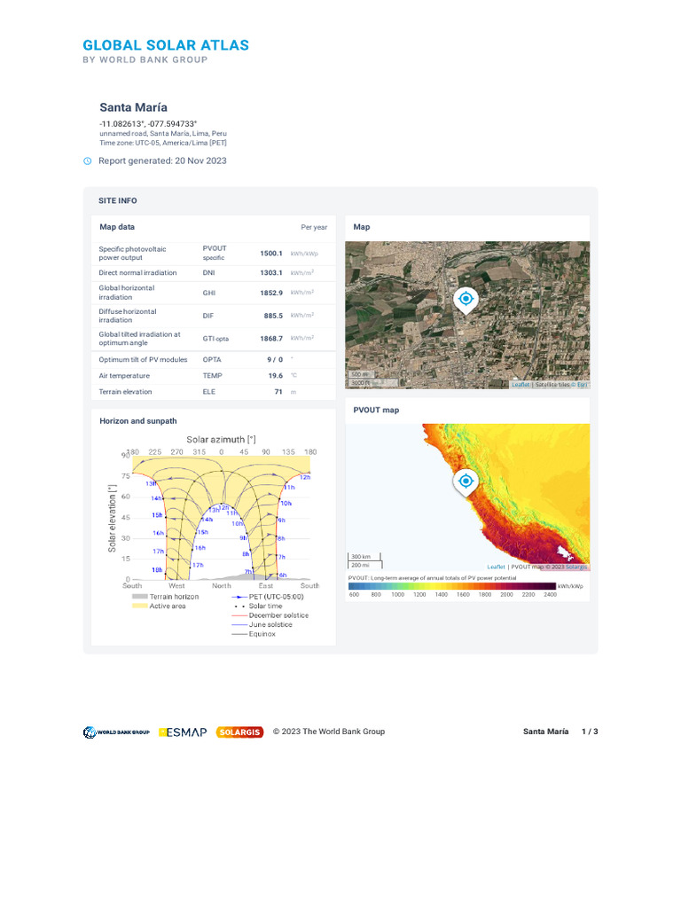 GSA - Report - Santa María | PDF | Photovoltaics | Photovoltaic System