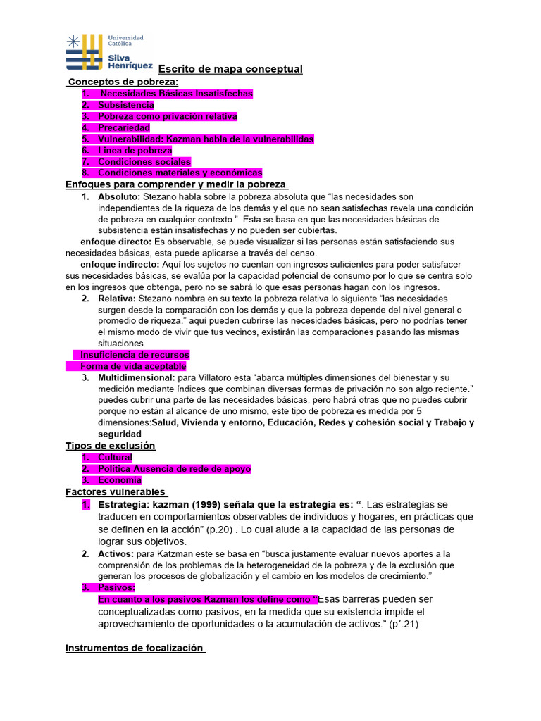 Conceptos de Pobreza | PDF | Pobreza | Pobreza e indigencia