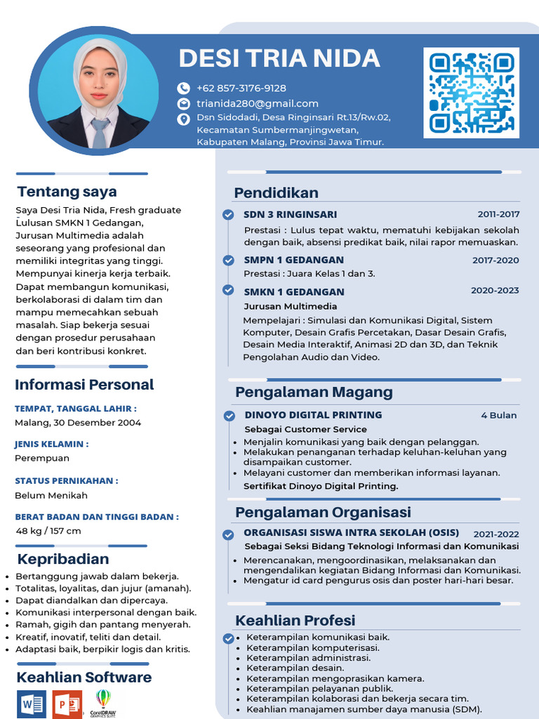 CV Desi Tria Nida | PDF | Karier & Perkembangan