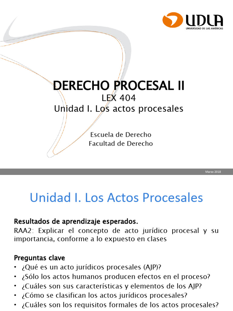 Unidad 1 Actos Procesales 2 | PDF | Ley procesal | Intención (Derecho ...