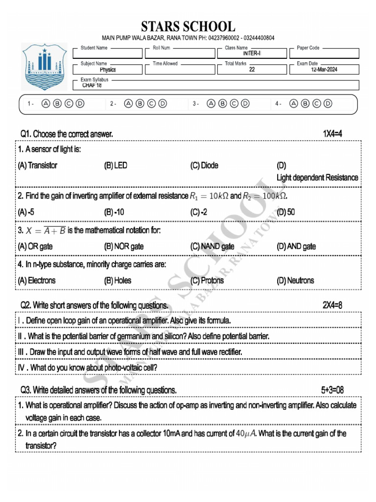Paper 2nd Year Physics Chapter | PDF