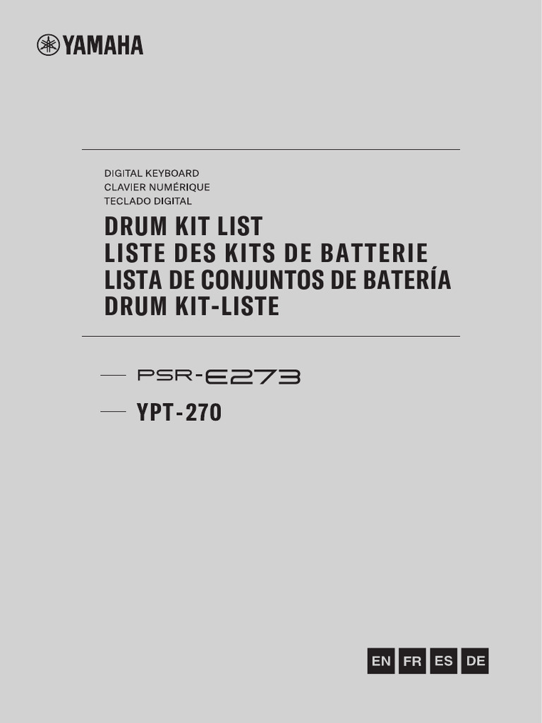 Psre273 en FR Es de Drumkit A0 | PDF | Drum Kit | Music Technology