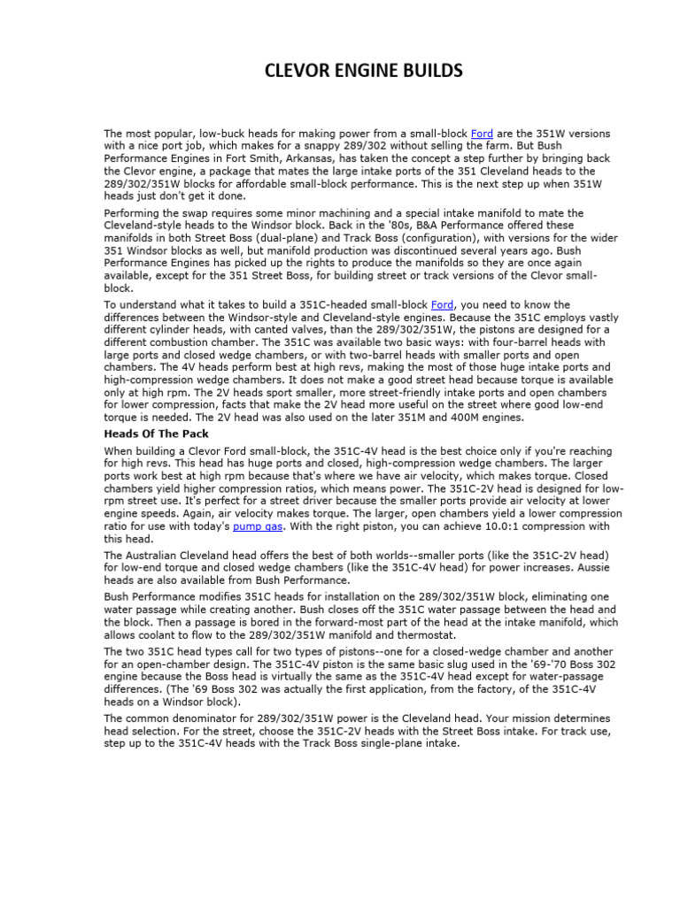 Clevor Engine Information | Download Free PDF | Engines | Automotive ...