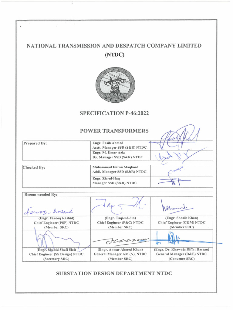 P-46 2022 for Power Transformer Final | PDF | Transformer | Insulator ...