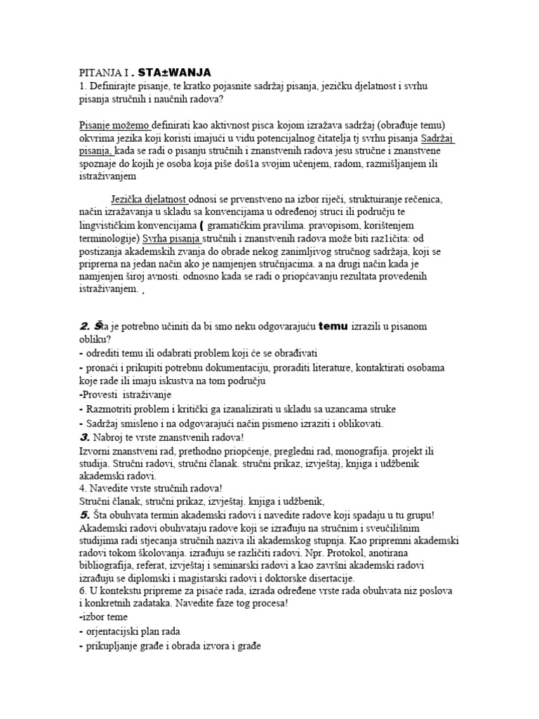 Pitanja Iz Metodologije | PDF