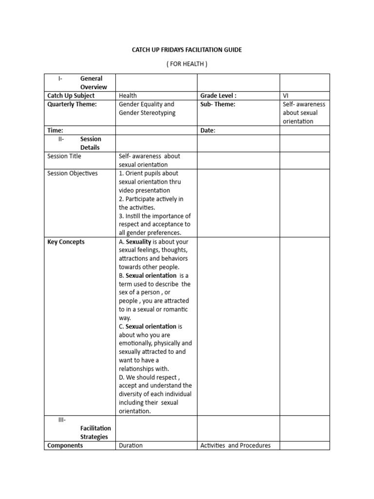 Catch Up Fridays Health 2 | PDF | Sexual Orientation | Human Sexuality