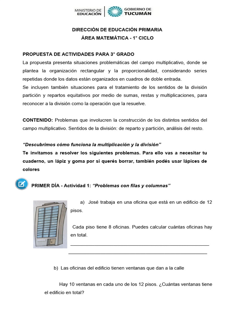 Matemática "Descubrimos Cómo Funciona La Multiplicación y La División ...
