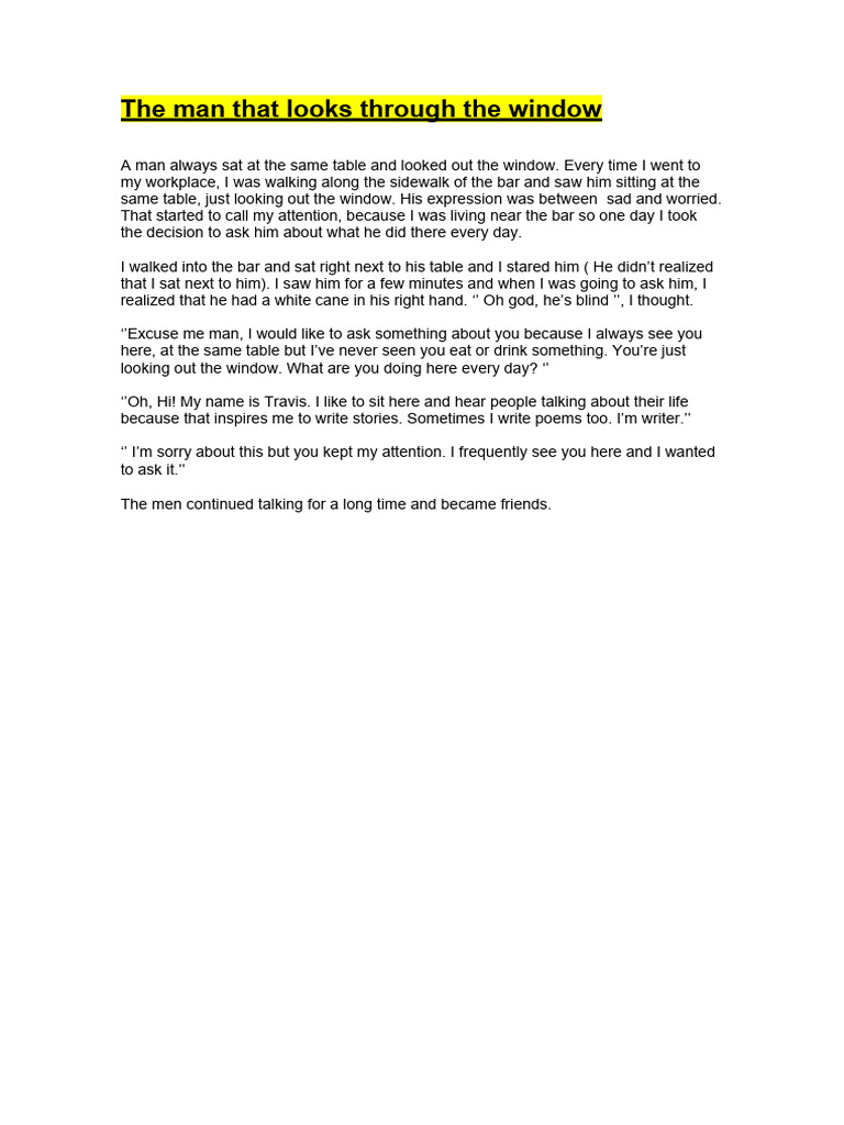 A Man Who Looks Through The Window | PDF | Self-Improvement | Poetry