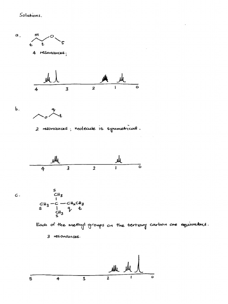 NMR Tutorial 2 Solutions | PDF