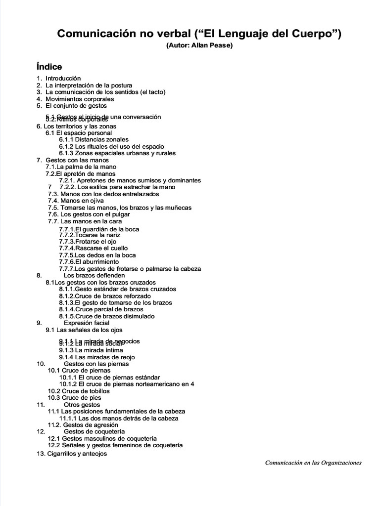 PDF El Lenguaje Del Cuerpo Allan Pease Compress | PDF | Comunicación | Comunicación no verbal