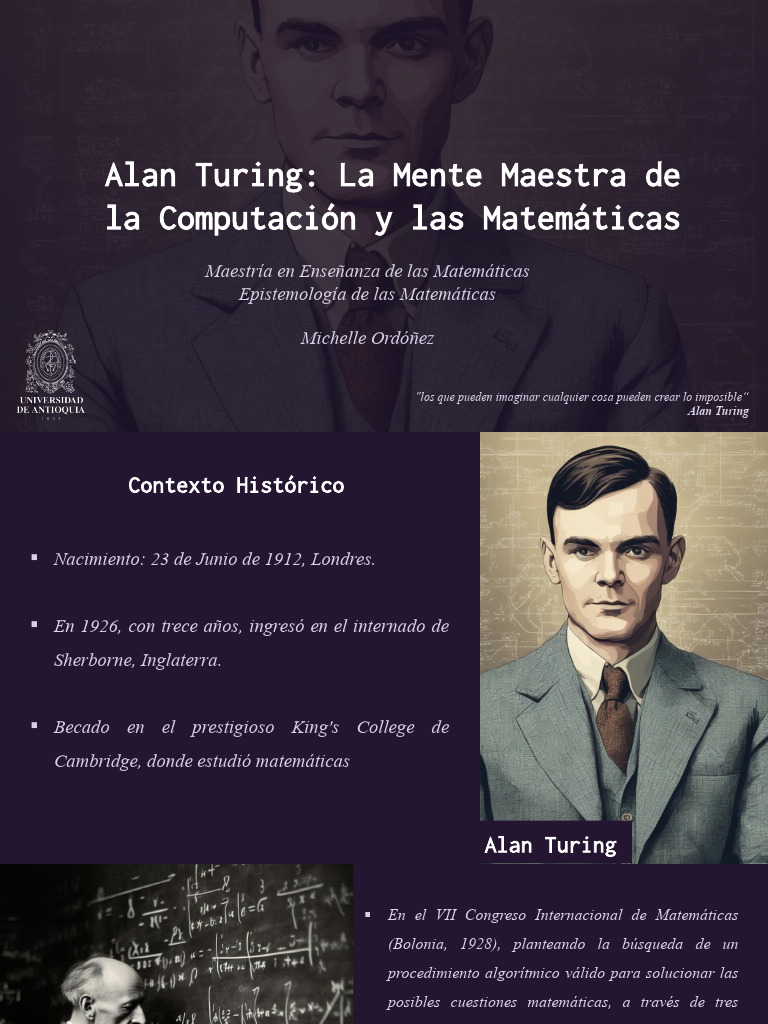 Aportes de Alan Turing a Matemáticas e Informática | PDF | Alan Turing ...