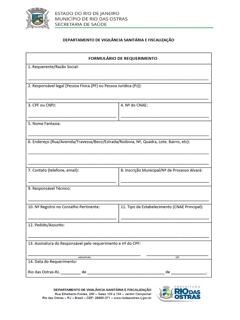 Formulario de Requerimento Visa | PDF