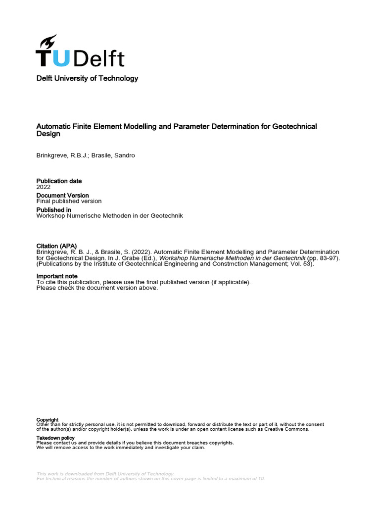 Automatic FE Modeling and Parameterization in Geot | PDF | Geotechnical Engineering | Finite ...
