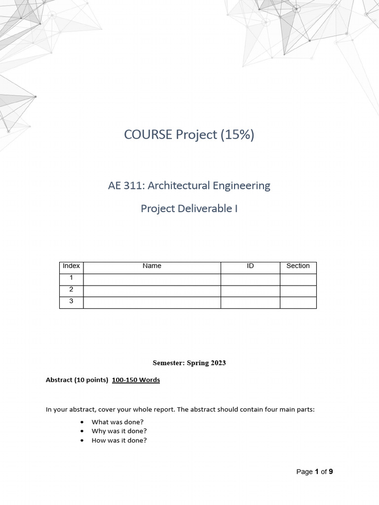 AE 311 - SP23 - Project Template - PD1 | PDF | Window | Heat
