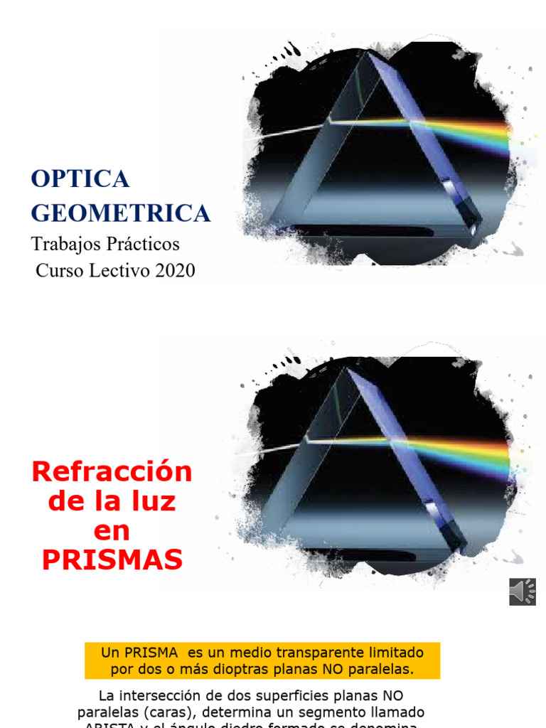 Refracción de La Luz en PRISMAS | Descargar gratis PDF | Dispersión (óptica) | Color