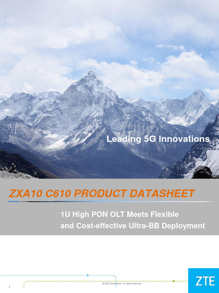 ZXA10 C610 Product Datasheet | PDF | Telecommunications Standards ...