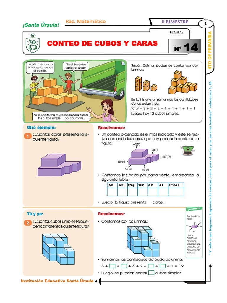 14. Conteo de Cubos y Caras | PDF