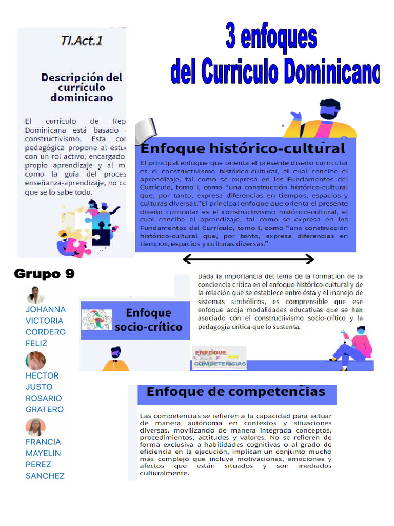 3 Enfoques Del Curriculo Dominicano | PDF