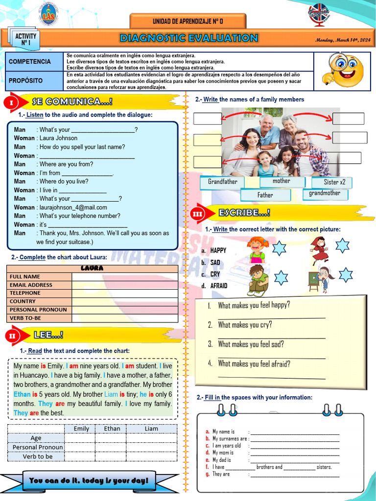 1° 2° Evaluación Diagnóstica | PDF | Languages | Foreign Language Studies