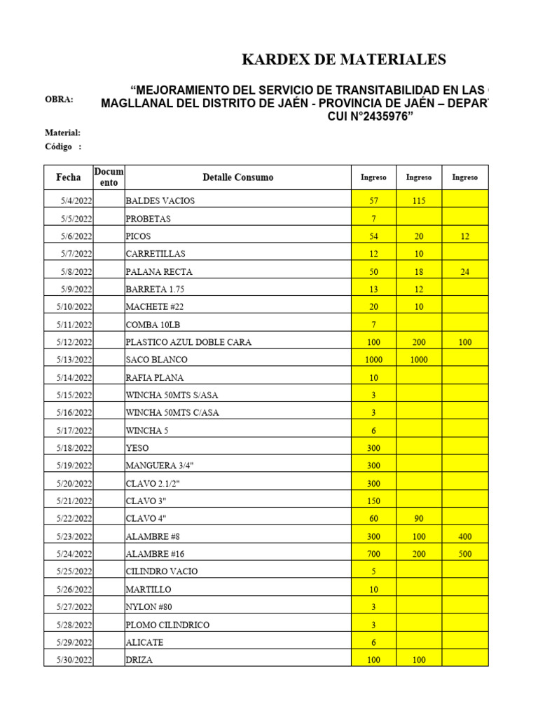Kardex - Cemento | PDF | Materiales de construcción | Materiales