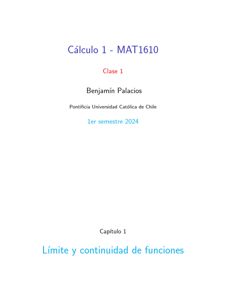 Mat1610 Clase1 | PDF