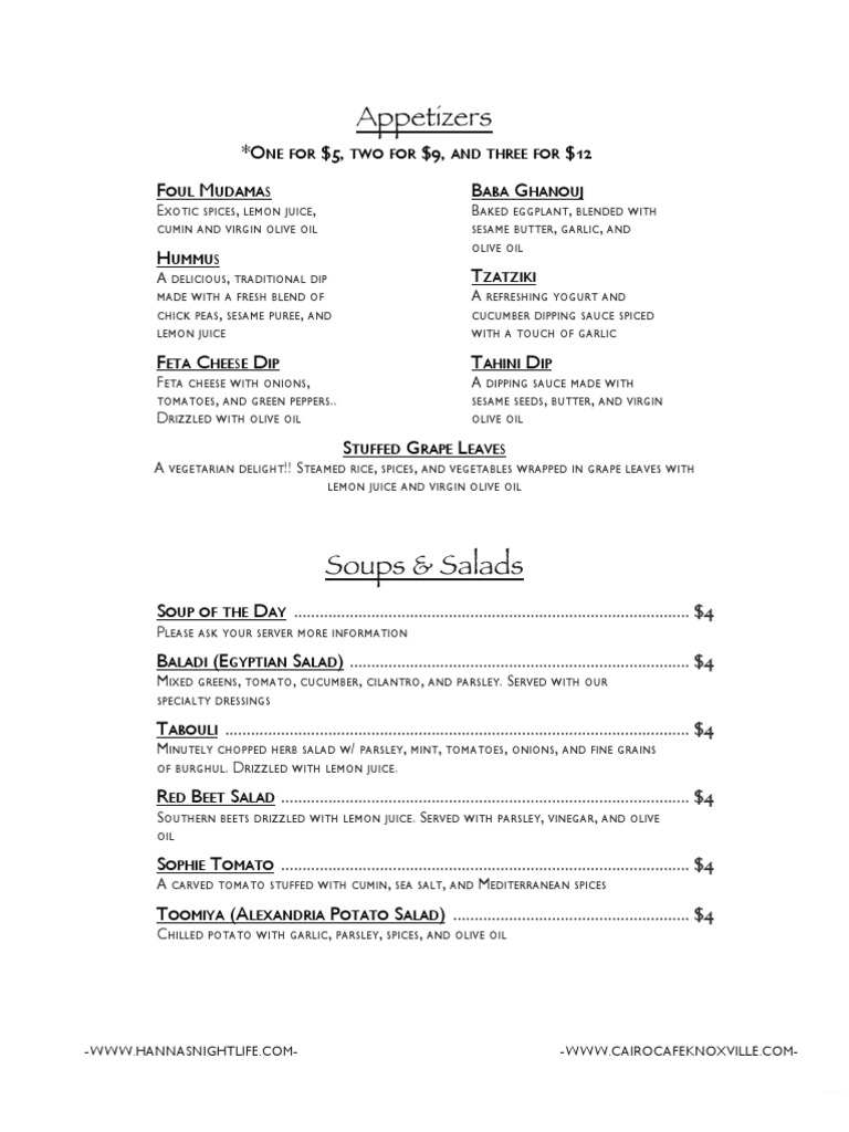 Mirage Menu September 2011 | PDF | Kebab | Salad