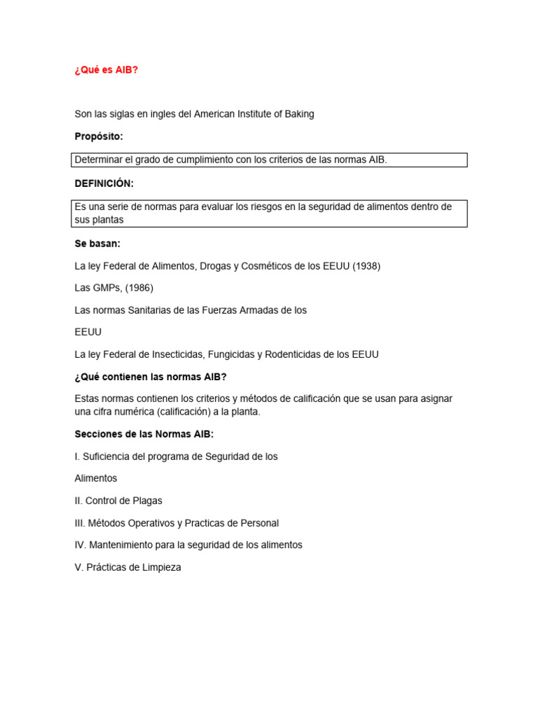Propósito:: ¿Qué Es AIB? | PDF