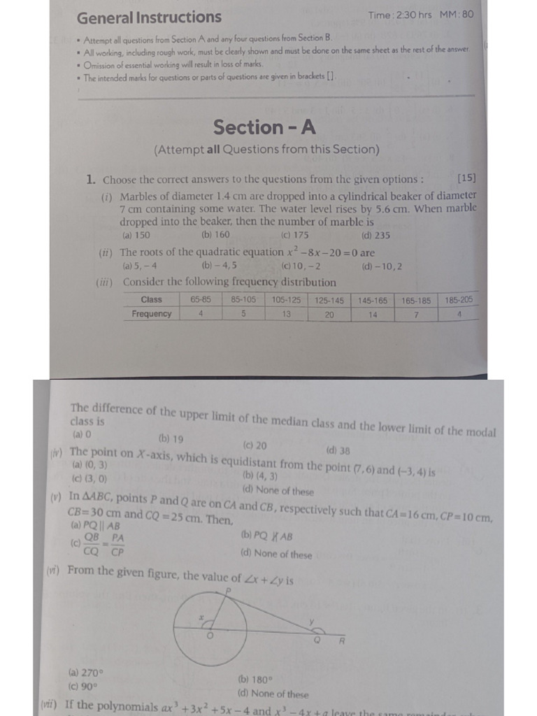Maths PPR - X | PDF