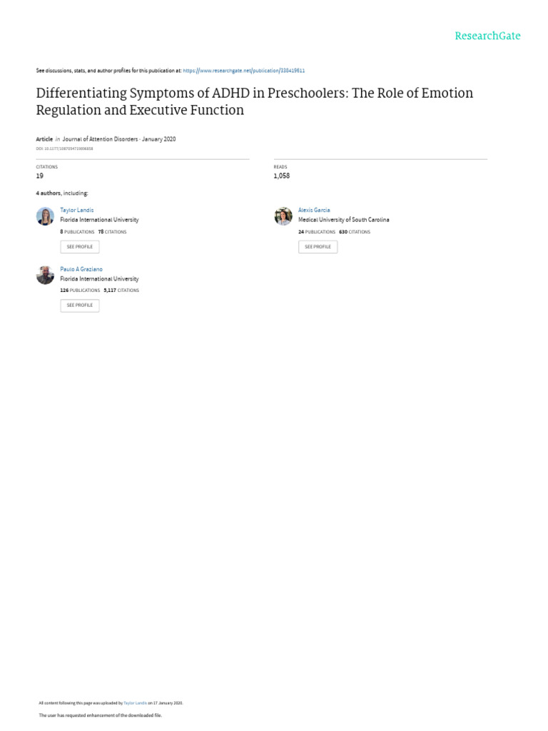 2020 Differentiating Symptoms of ADHD The Role of Emotion | PDF ...