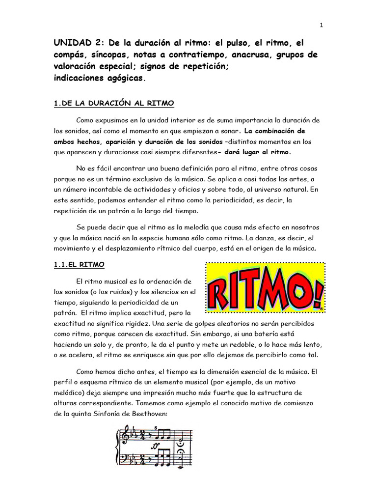 Tema 2 | Descargar gratis PDF | Ritmo | Tempo