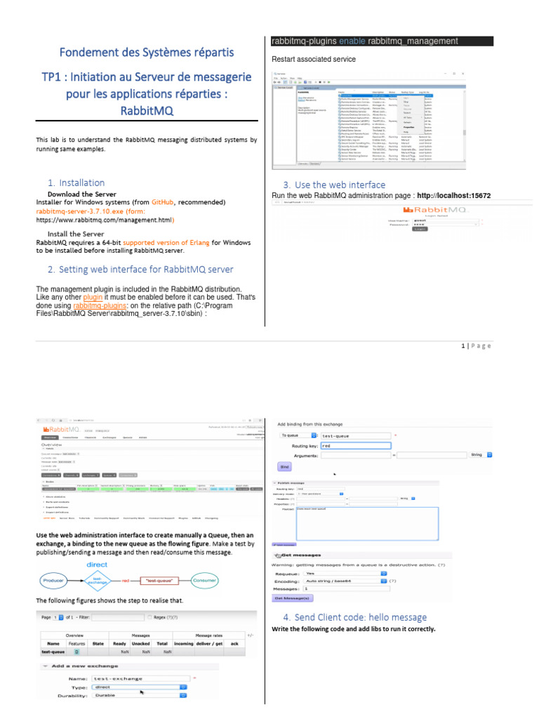 TP1 RabbitMQ v3 | PDF | Server (Computing) | Web Application